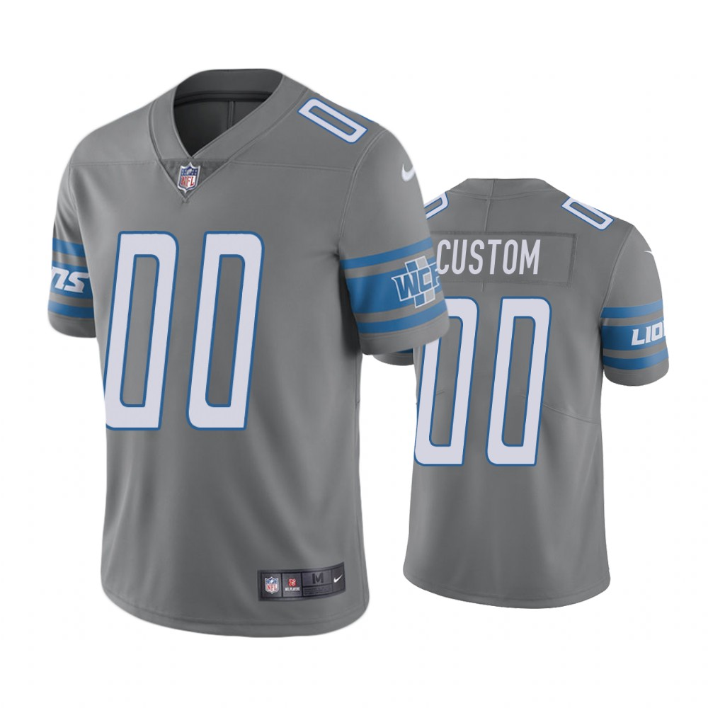 Detroit Lions Custom Steel Nike Color Rush Limited Jersey - Bluefink