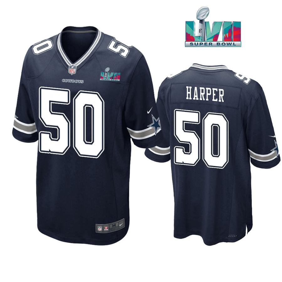 Devin Harper 50 Dallas Cowboys Super Bowl LVII Super Bowl LVII Navy Men ...