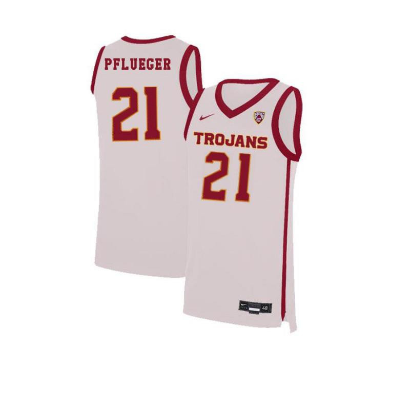 Devon Pflueger 21 USC Trojans Elite Basketball Men Jersey - White ...