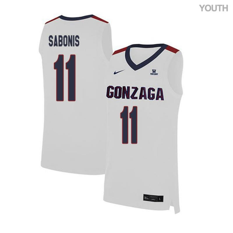 Domantas Sabonis 11 Gonzaga Bulldogs Elite Basketball Jersey - White ...