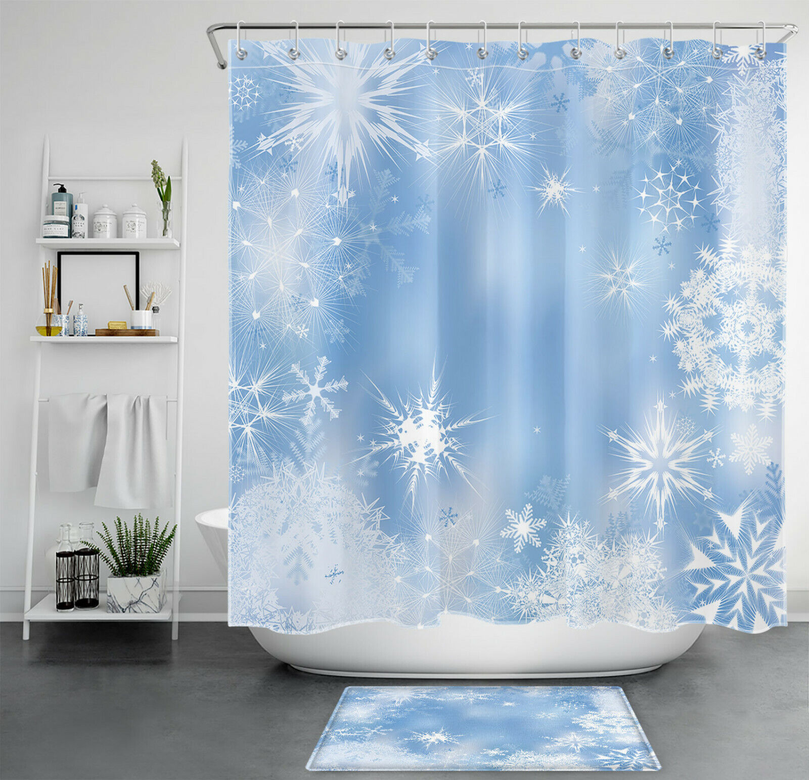 Dream Snowflake Ice Crystal Christmas Shower Curtain for a Festive ...