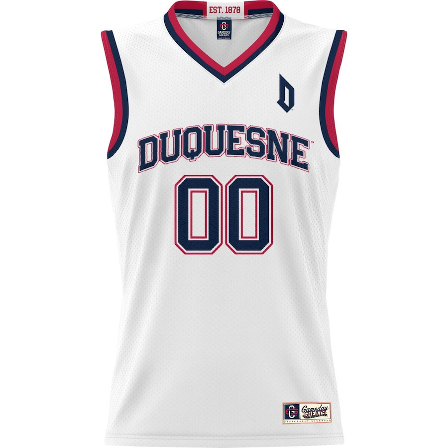Duquesne Dukes NIL Men Basketball Custom Jersey - White - Bluefink