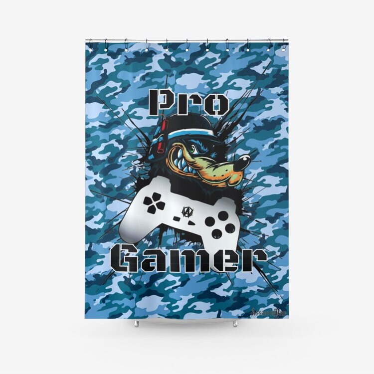 Dynamite Pro Gamer Shower Curtain - Assassin Wear Bathroom Decor - Bluefink