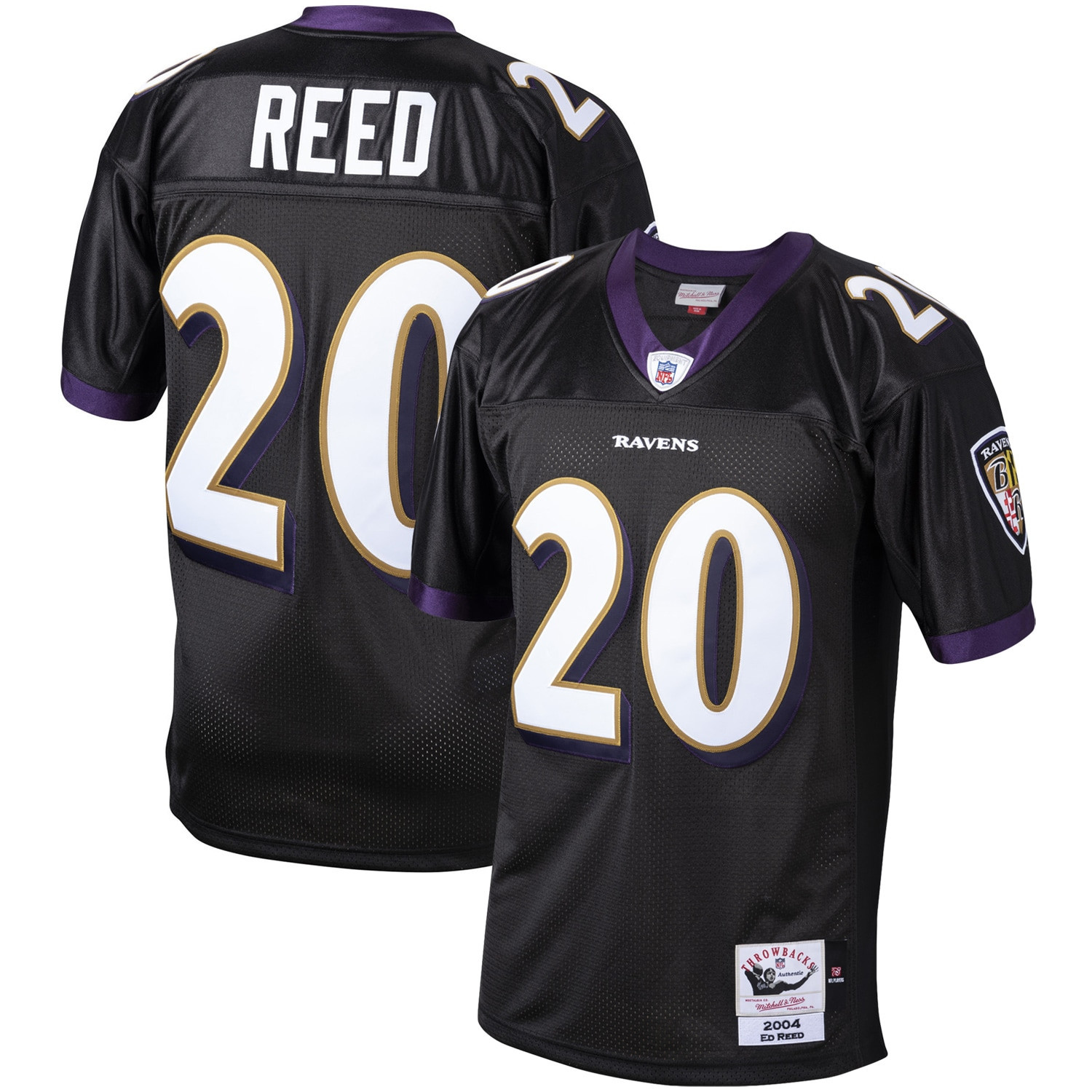 Ed Reed Baltimore Ravens Mitchell & Ness 2004 Authentic Throwback ...