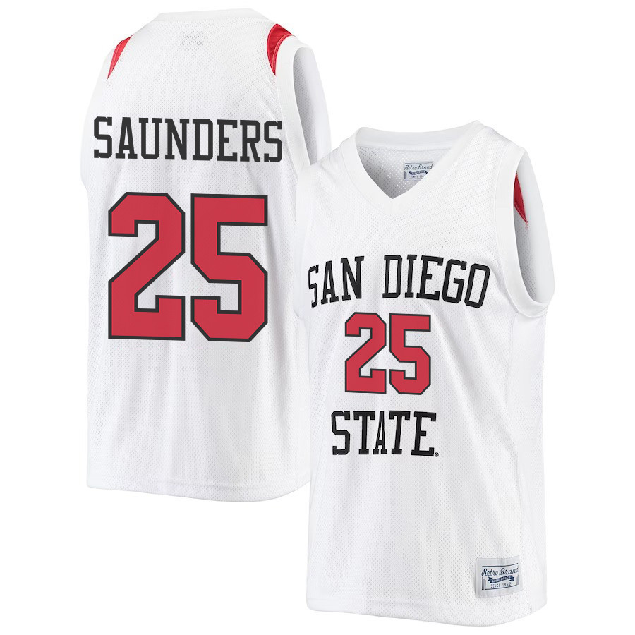 Elijah Saunders 25 San Diego State Aztecs 2023 Basketball Jersey- Men ...