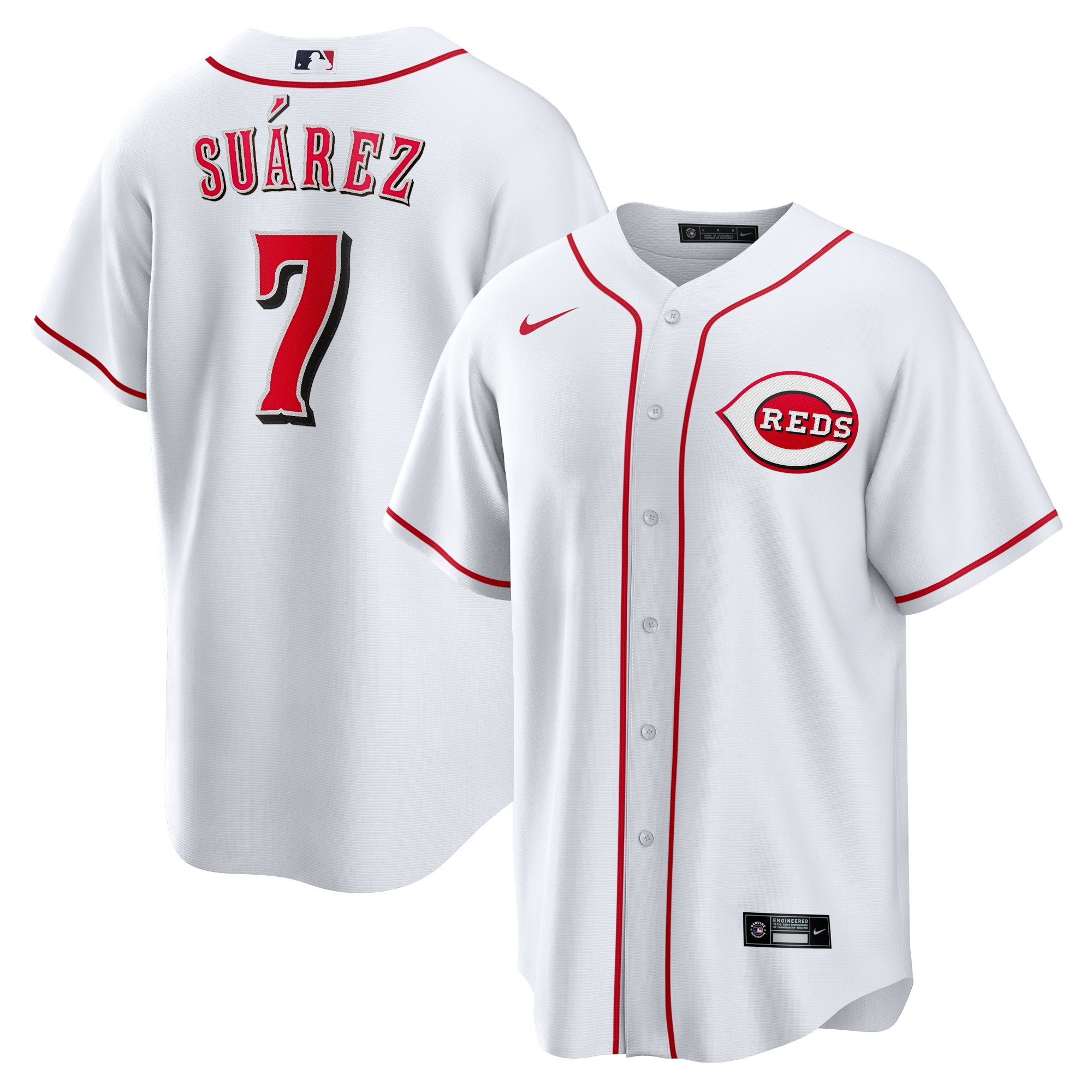 Eugenio Suarez Cincinnati Reds Home Replica Player Name Jersey - White ...