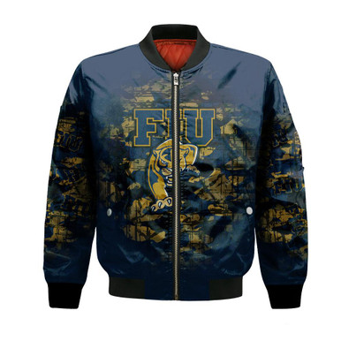 FIU Panthers Bomber Jacket Camouflage Vintage - NCAA - Bluefink