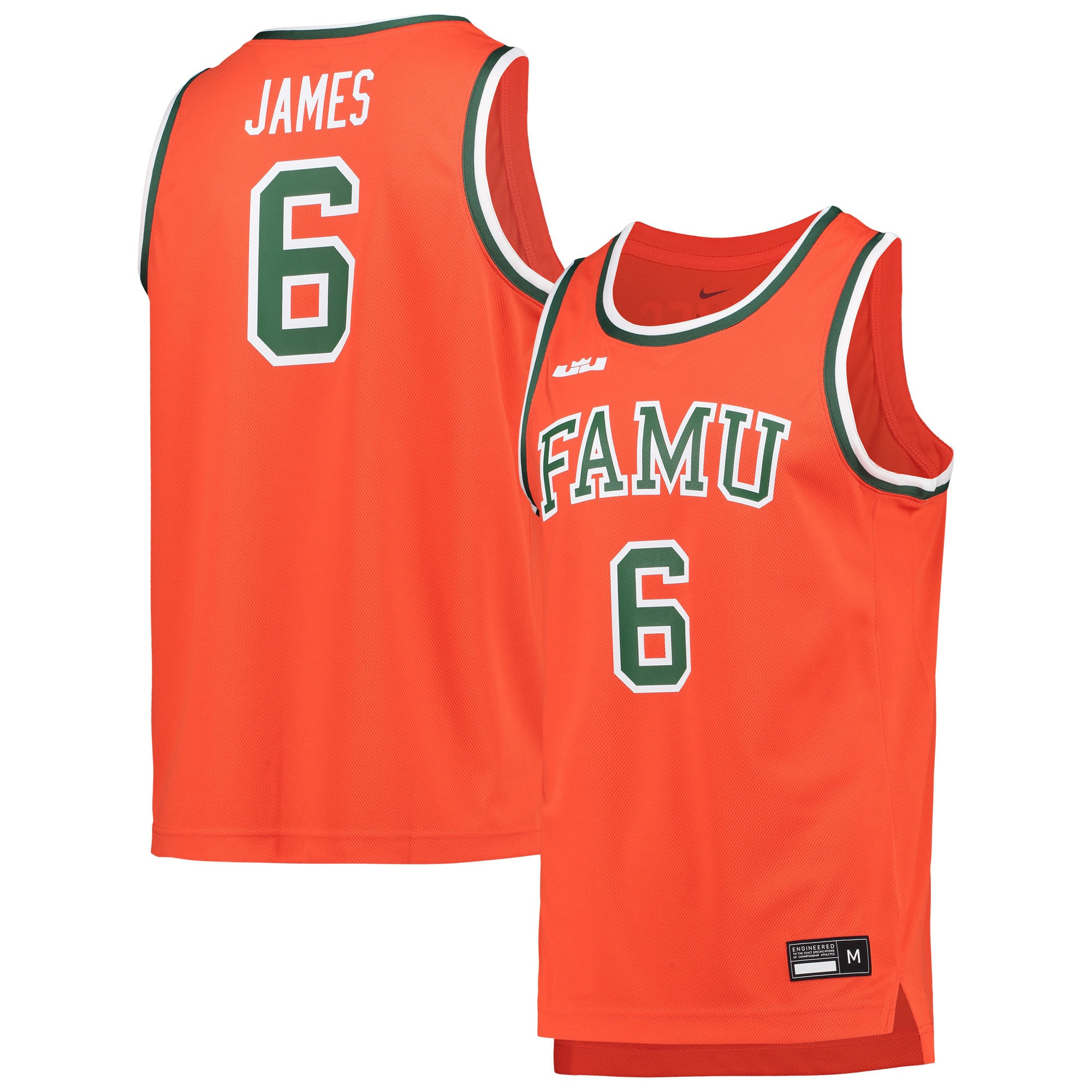 Florida A&m Rattlers X Lebron James Replica Basketball Jersey - Orange ...