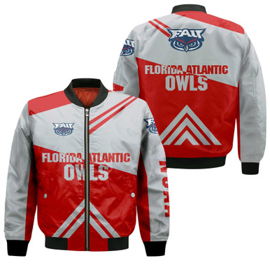 Florida Atlantic Owls Football Bomber Jacket - Stripes Cross Shoulders ...