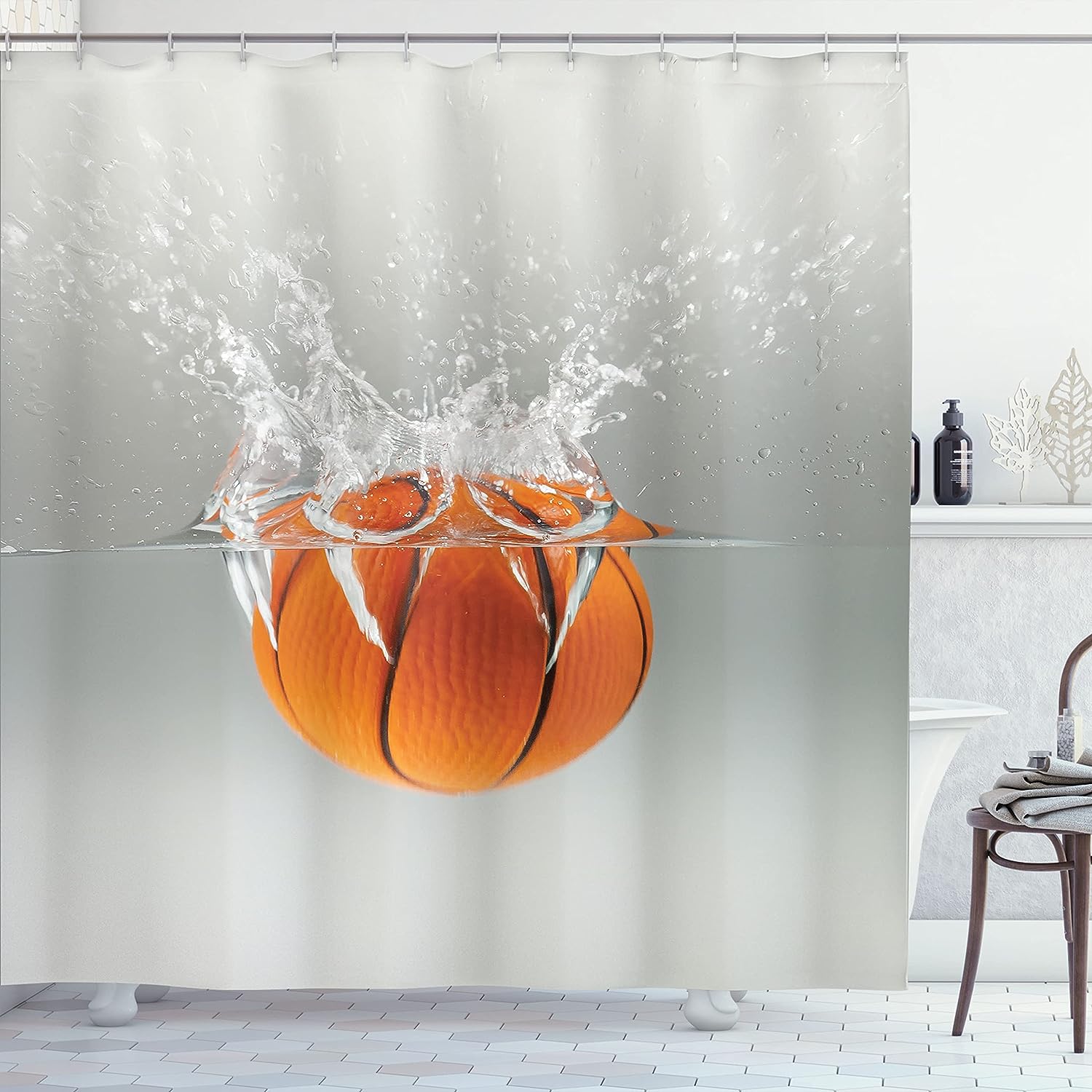 Football Championship Shower Curtain, Young Boy Athlete Sports Bathroom ...