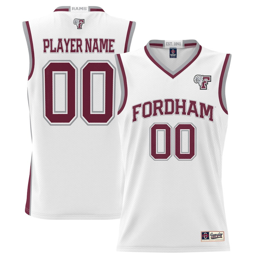 Fordham Rams NIL Men Basketball Custom Jersey - White - Bluefink