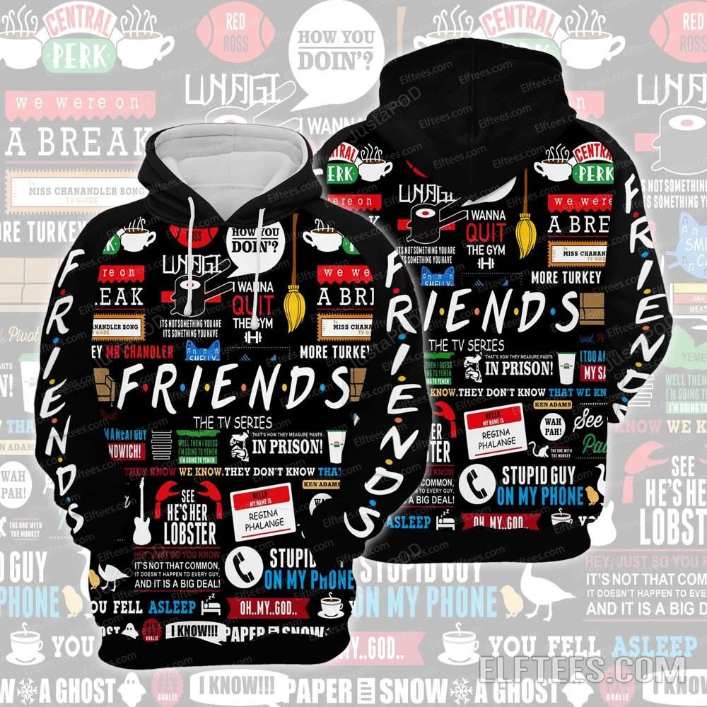 Friends Tv Series 3D Pullover Hoodie - Bluefink