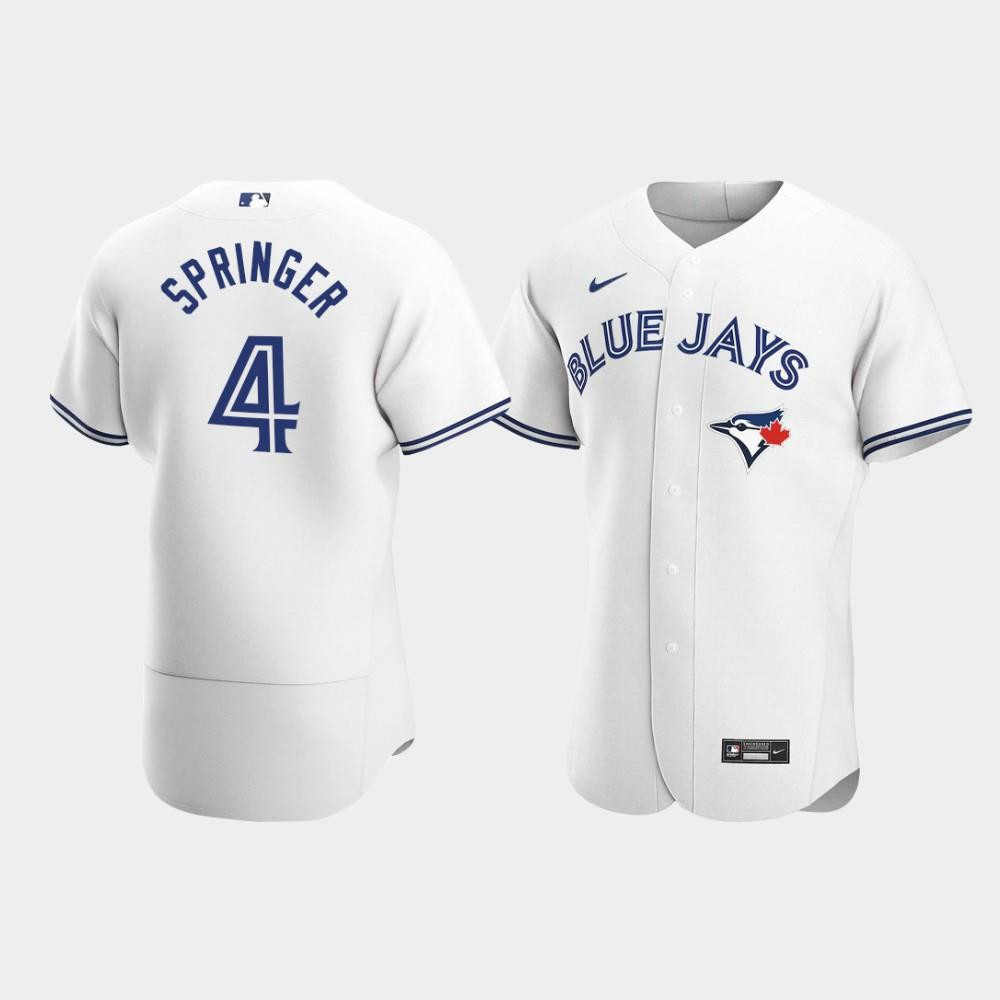 George Springer 4 Toronto Blue Jays White Home Jersey - Bluefink