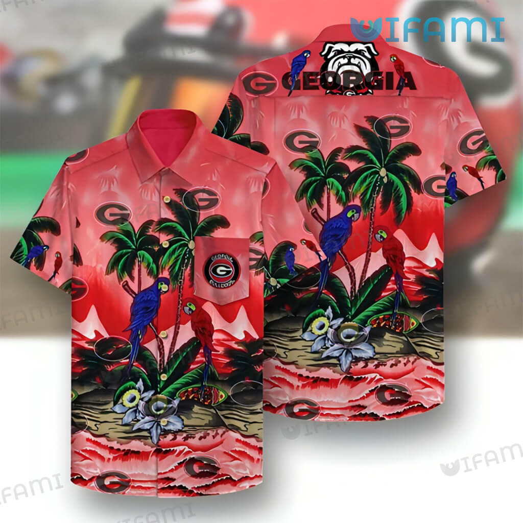 Georgia Bulldogs Hawaiian Shirt Parrots Georgia Bulldogs Gift - Bluefink