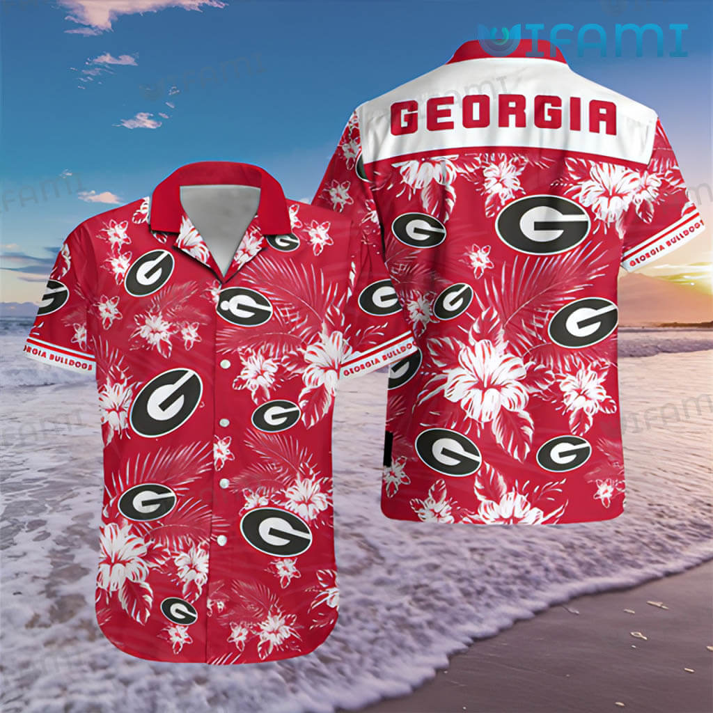 Georgia Bulldogs Hawaiian Shirt Tropical Flower Ga Football Gift - Bluefink