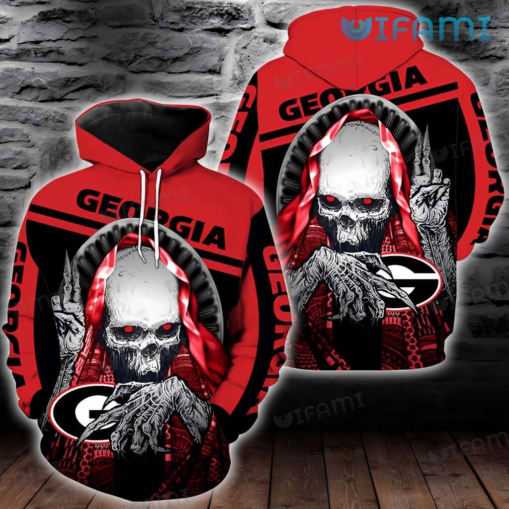 Georgia Bulldogs Hoodie 3D Skull Death Logo Georgia Bulldogs Gift ...