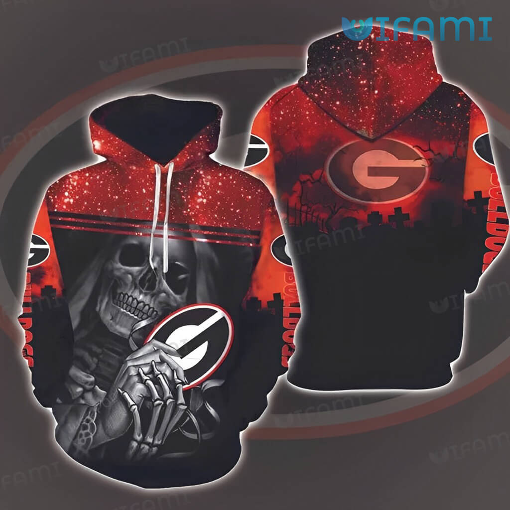 Georgia Bulldogs Hoodie 3D Smile Skull Death Georgia Bulldogs Gift ...