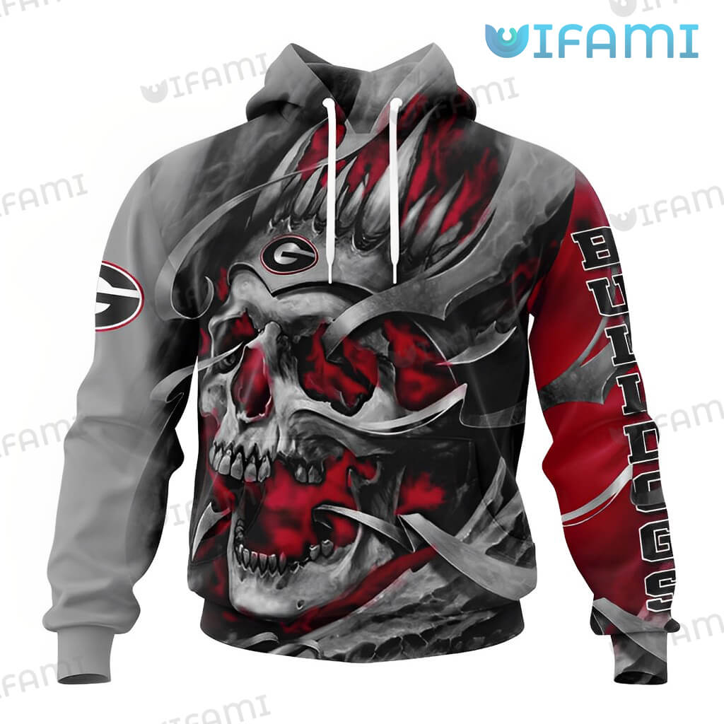 Georgia Bulldogs Skull Hoodie 3D Georgia Bulldogs Gift Ver 1 - Bluefink