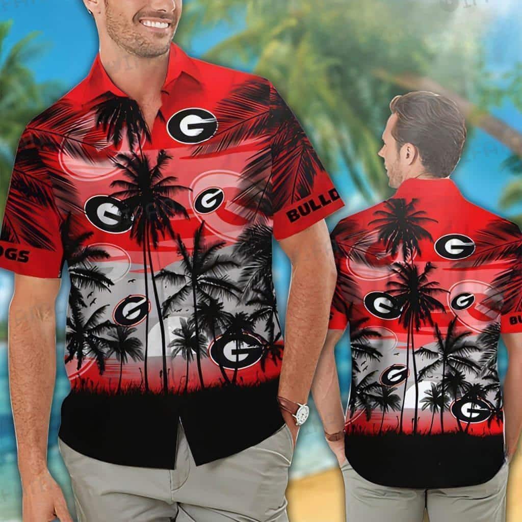Georgia Bulldogs Uga Hawaiian Shirt Coconut Tree - Bluefink