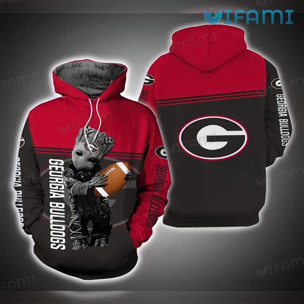 Georgia Football Hoodie 3D Groot Football Helmet Bulldogs Gift - Bluefink