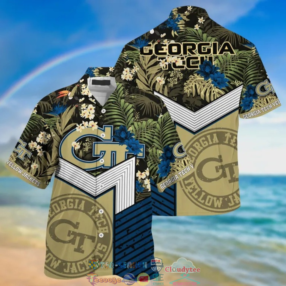 Georgia Tech Yellow Jackets NCAA Tropical Hawaiian Shirts - Bluefink