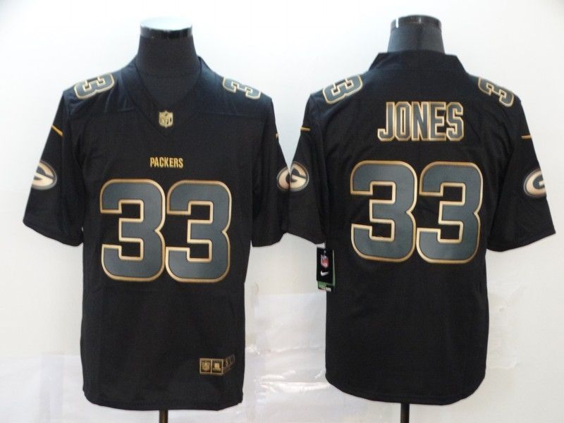 Green Bay Packers Aaron Jones #33 Nfl 2020 Black Jersey - Bluefink
