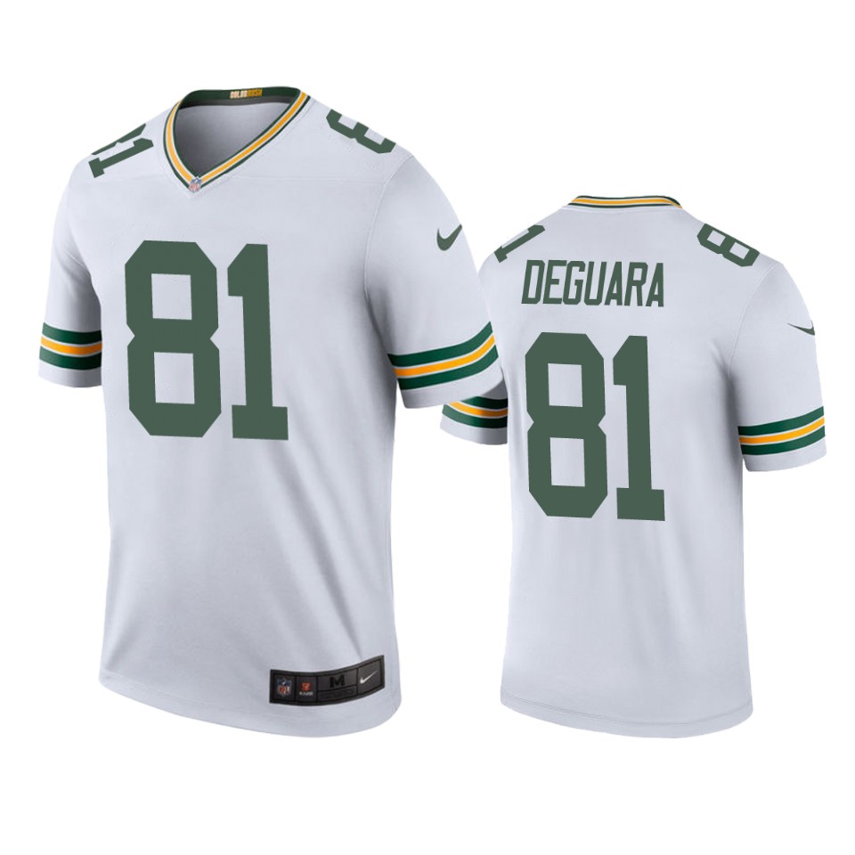 Green Bay Packers Josiah Deguara White Color Rush Legend Jersey - Bluefink