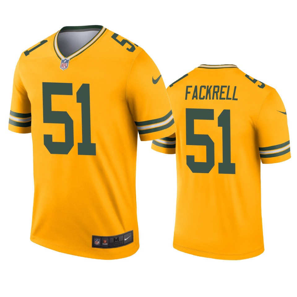 Green Bay Packers Kyler Fackrell Gold Inverted Legend Jersey - Bluefink