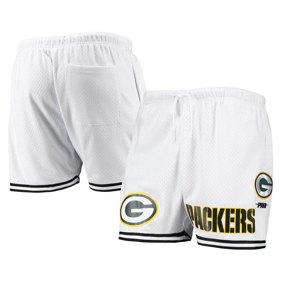 Green Bay Packers Team Standard Mesh Shorts - White/Black - Bluefink