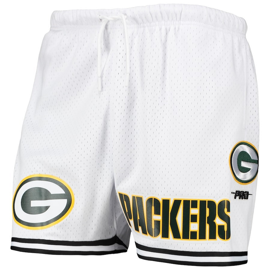 Green Bay Packers Team Standard Mesh Shorts - White/Black - Bluefink