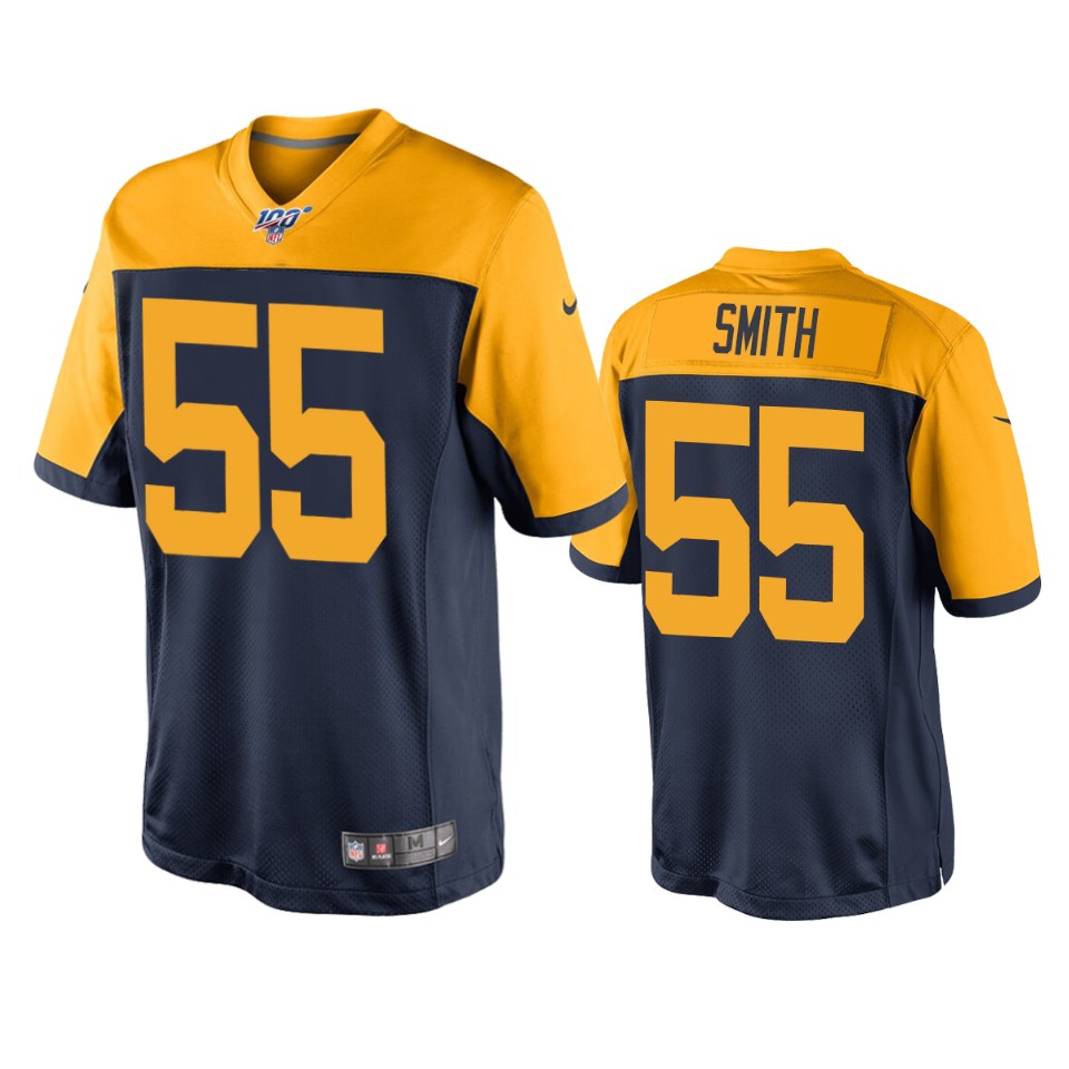 Green Bay Packers Zadarius Smith Navy 100th Season Throwback Jersey ...