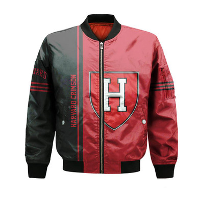 Harvard Crimson Bomber Jacket Half Style - NCAA - Bluefink
