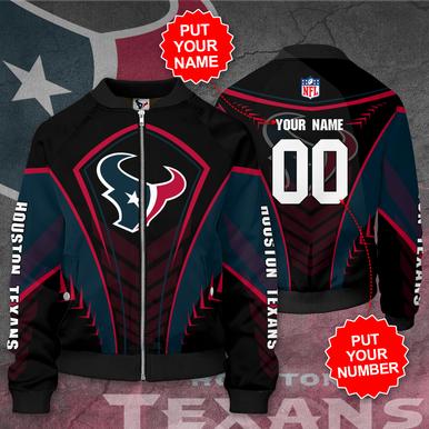 Houston Texans Personalized HT Bomber Jacket - Bluefink