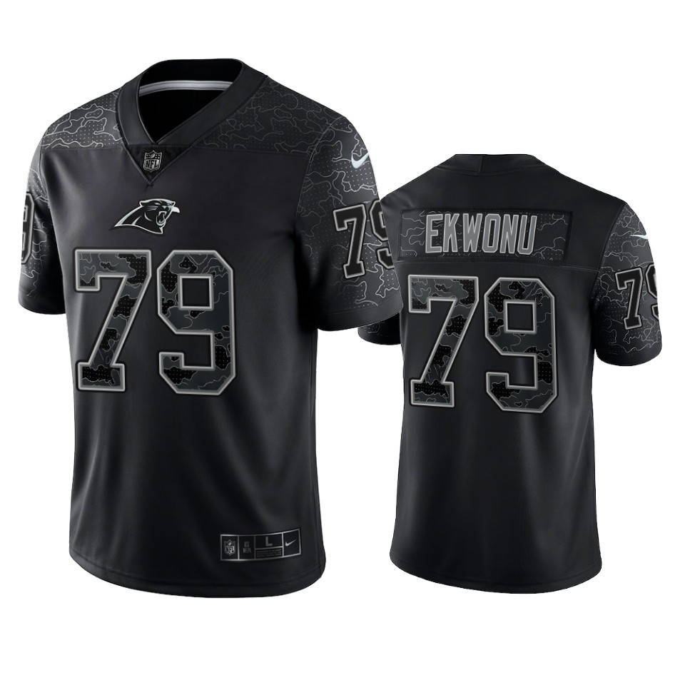 Ikem Ekwonu 79 Carolina Panthers Black Reflective Limited Jersey - Men ...