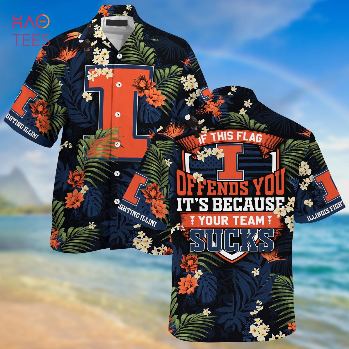 Illinois Fighting Illini Summer Hawaiian Shirts, With Tropical Patterns ...