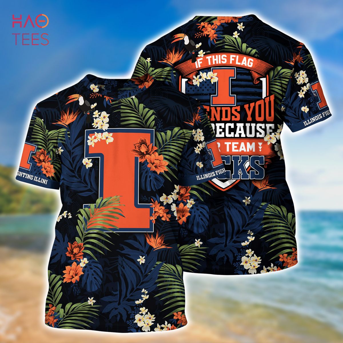 Illinois Fighting Illini Summer Hawaiian Shirts, With Tropical Patterns ...