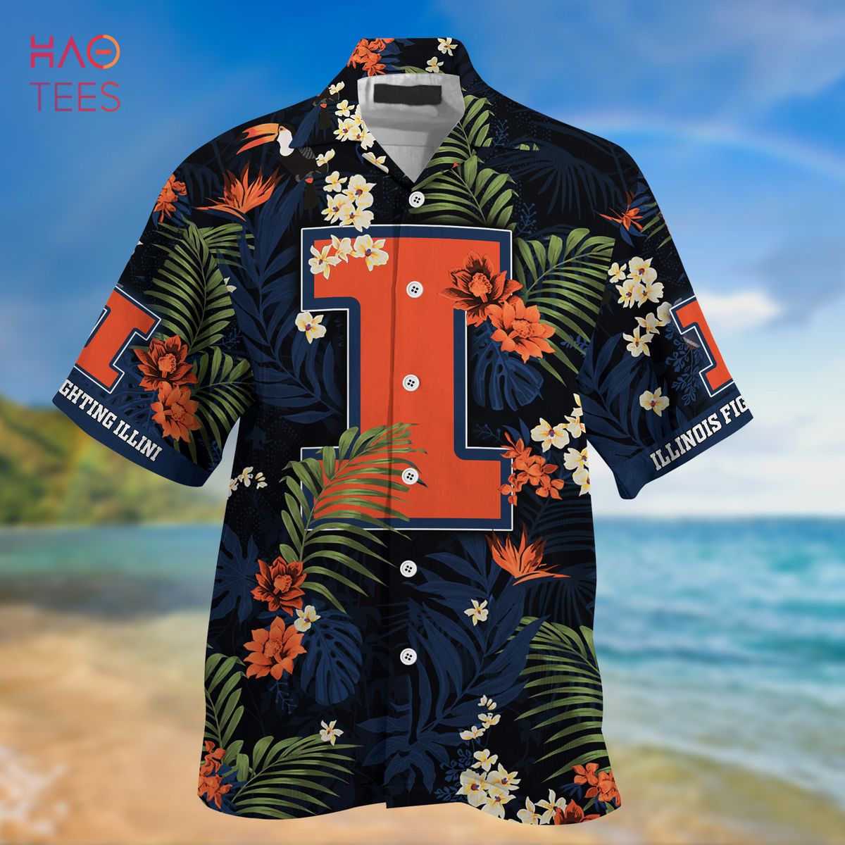 Illinois Fighting Illini Summer Hawaiian Shirts, With Tropical Patterns ...