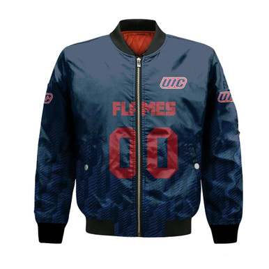 Illinois-Chicago Flames Bomber Jacket Logo Sport Ombre - NCAA - Bluefink