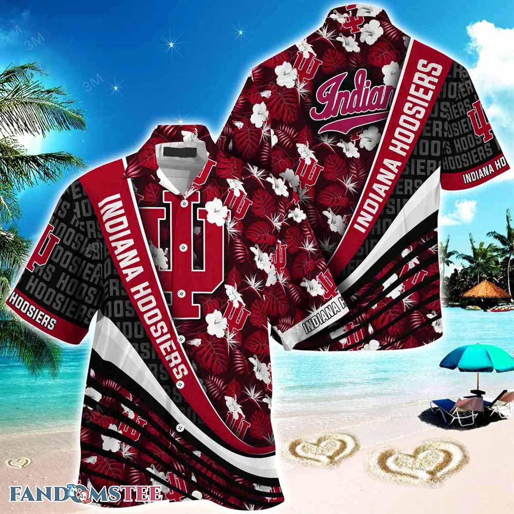 Indiana Hoosiers Beach Hawaiian Shirt With Tropical Flower Pattern ...