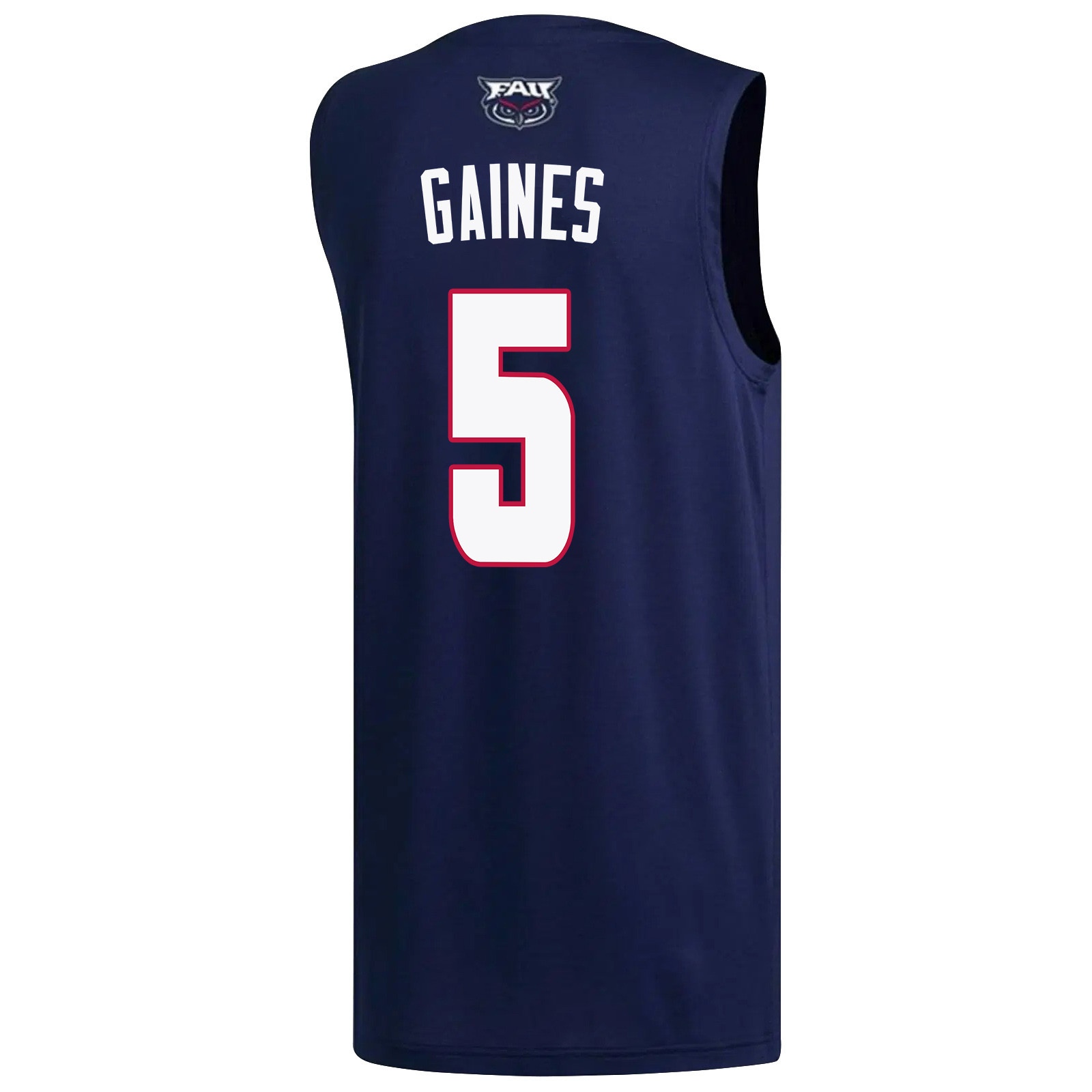 Isaiah Gaines 5 FAU Owls 2023 March Madness Basketball Men Jersey- Navy ...