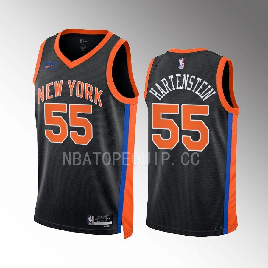 Isaiah Hartenstein 55 2022-23 New York Knicks Black City Edition Jersey ...