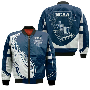 Jackson State Tigers Bomber Jacket - Fire Football - NCAA - Bluefink