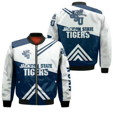 Jackson State Tigers Football Bomber Jacket - Stripes Cross Shoulders ...