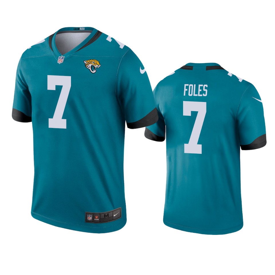 Jacksonville Jaguars #7 Nick Foles Teal Color Rush Legend Jersey - Men ...