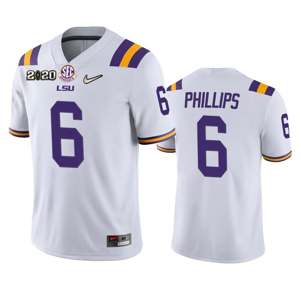 Jacob Phillips Lsu Tigers 2020 National Championship White Jersey ...