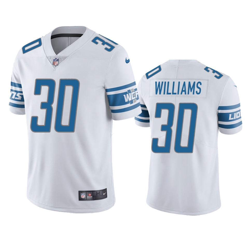Jamaal Williams Detroit Lions 30 White Vapor Limited Jersey - Bluefink