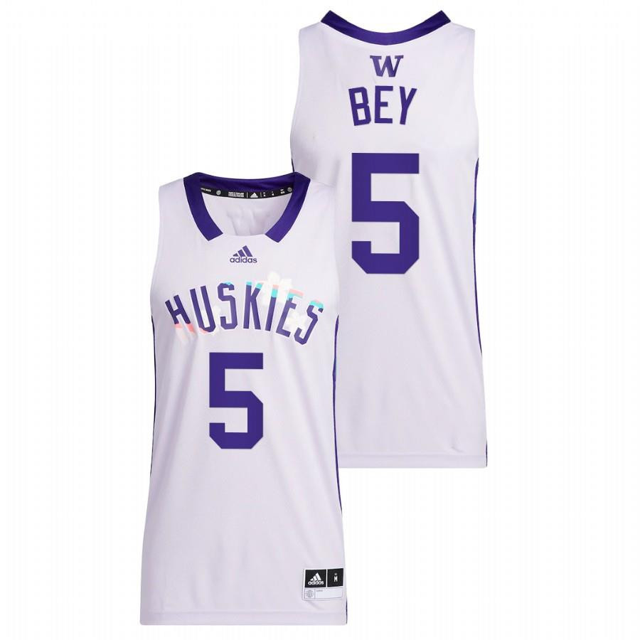 Jamal Bey 5 Washington Huskies 2022 Basketball Honoring Black Excellence Men Jersey - White ...
