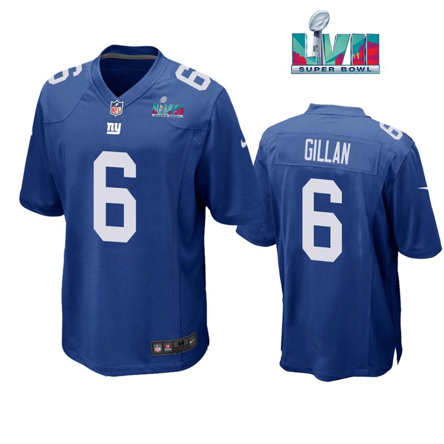 Jamie Gillan 6 New York Giants Super Bowl LVII Super Bowl LVII Royal ...