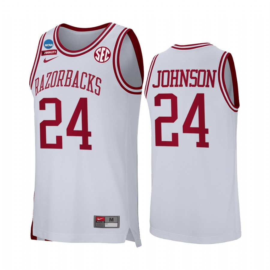 Joe Johnson 24 Arkansas Razorbacks White Jersey Retro Basketball Alumni ...