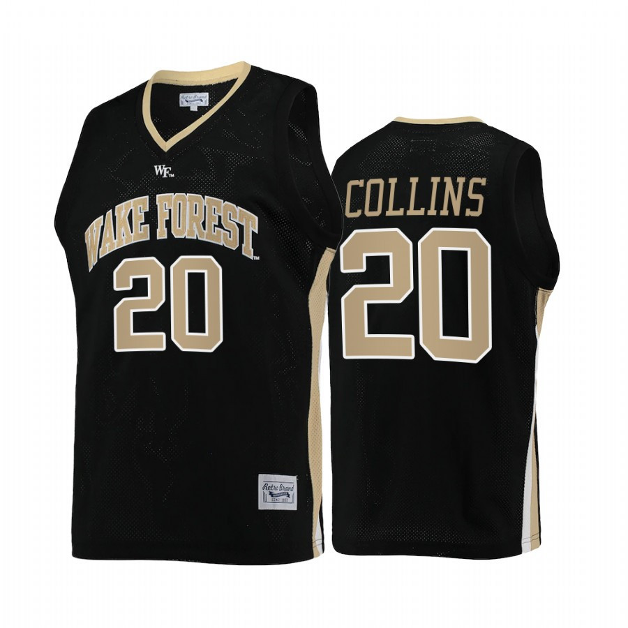 John Collins 20 Wake Forest Demon Deacons Black Jersey College ...